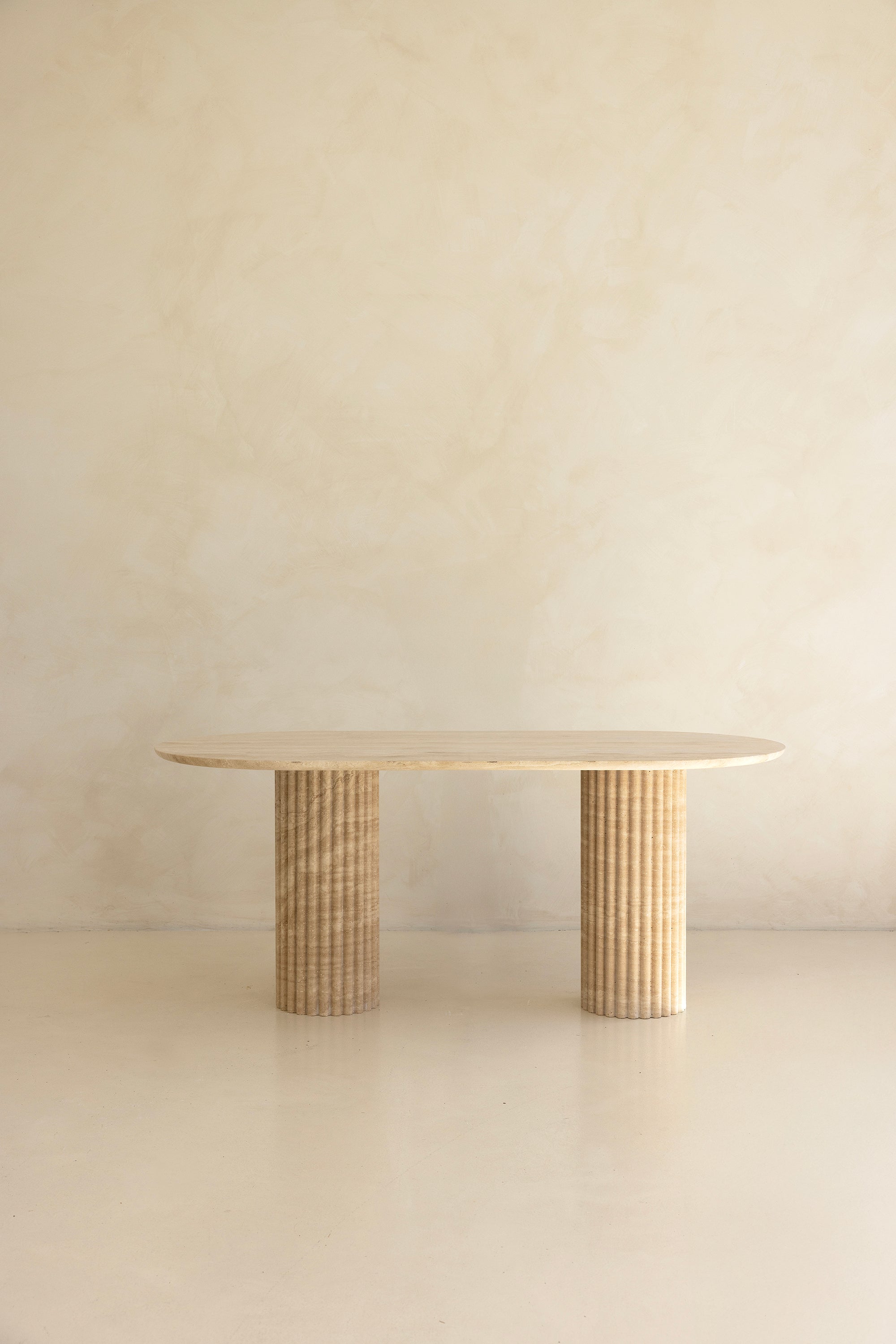 Cliff Dining Table - Beige Travertine – BY WEST
